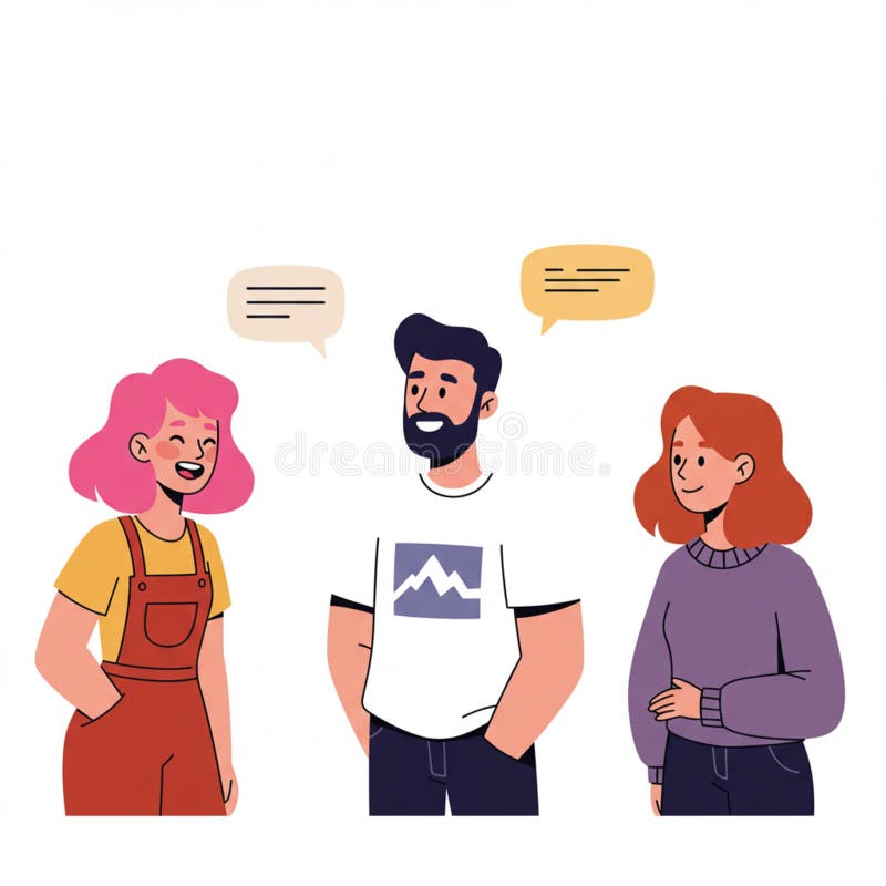 Three Animated Characters are Engaged in Conversation. the First is a ...