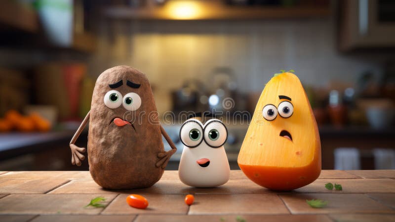 Yam Friends: a Pixar-style Portraiture of Talking Cartoon Vegetables ...