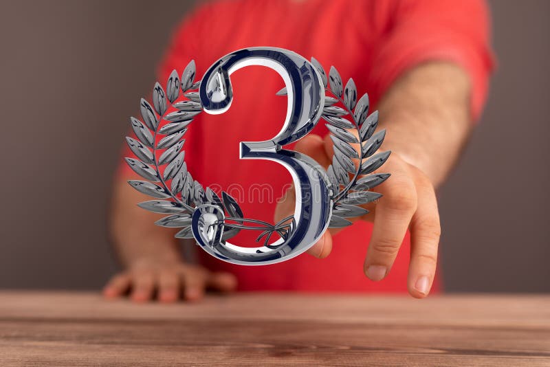 A Three Anniversary 3d 1 Years or Award. Event Party Stock Image ...