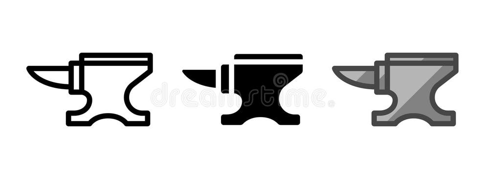 Multipurpose Anvil Vector Icon in Outline, Glyph, Filled Outline Style ...