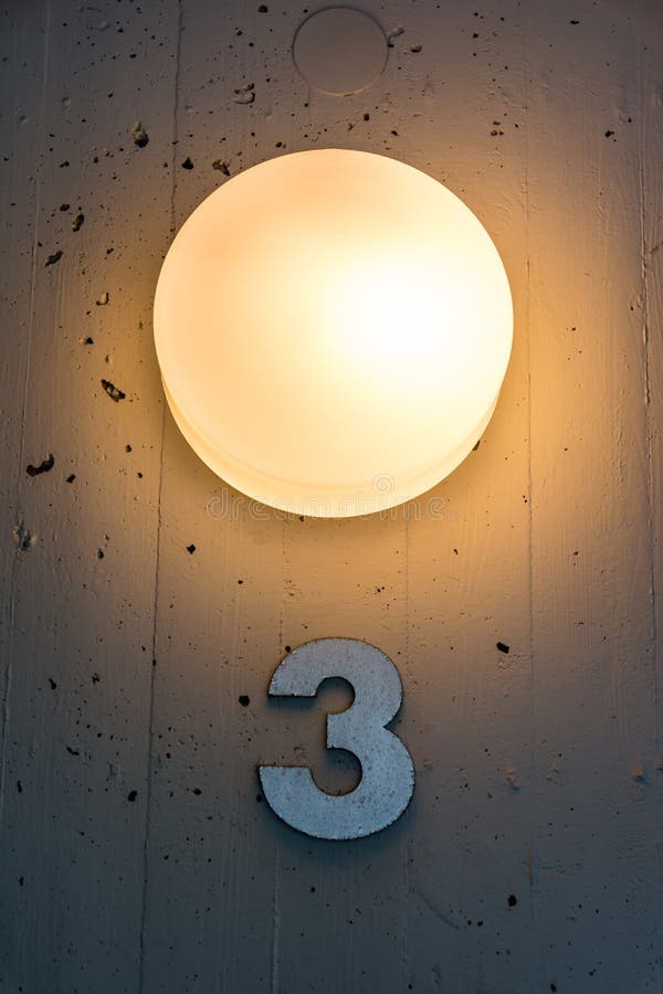 Three 3 Apartment Floor Number Map Wall Metal Light Decoration Stock ...