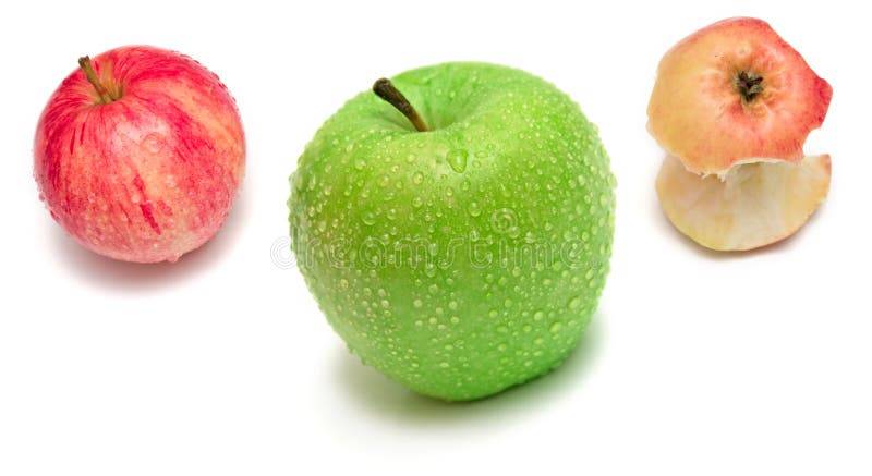 Three apple stock image. Image of apple, piece, white - 6969003