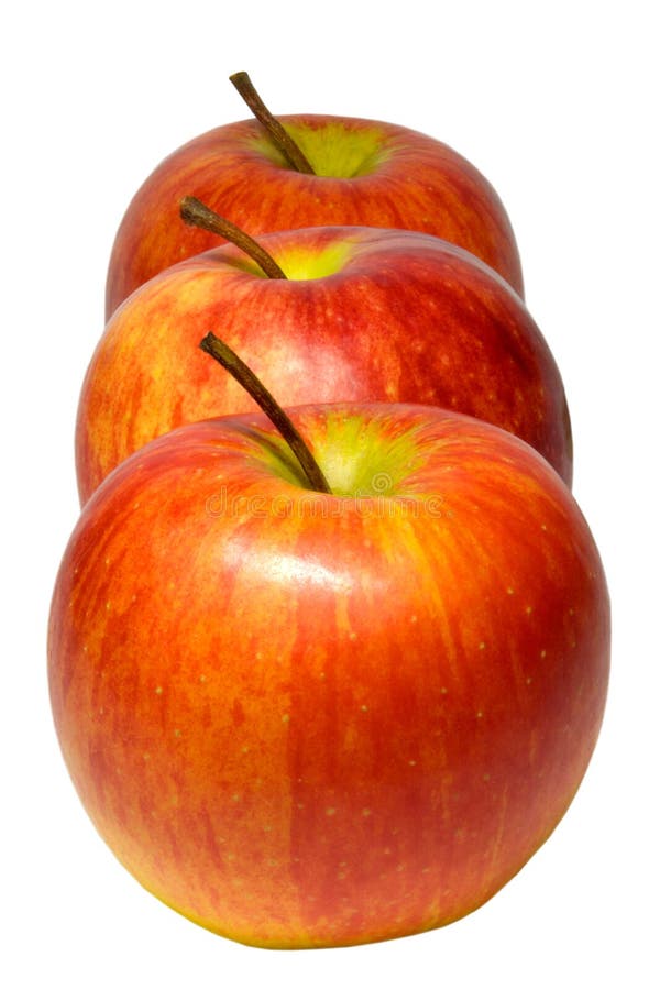 Three red apples stock photo. Image of gargen, fresh - 110242046