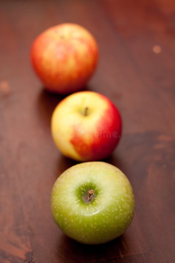 Three apples stock image. Image of round, table, three - 21774551