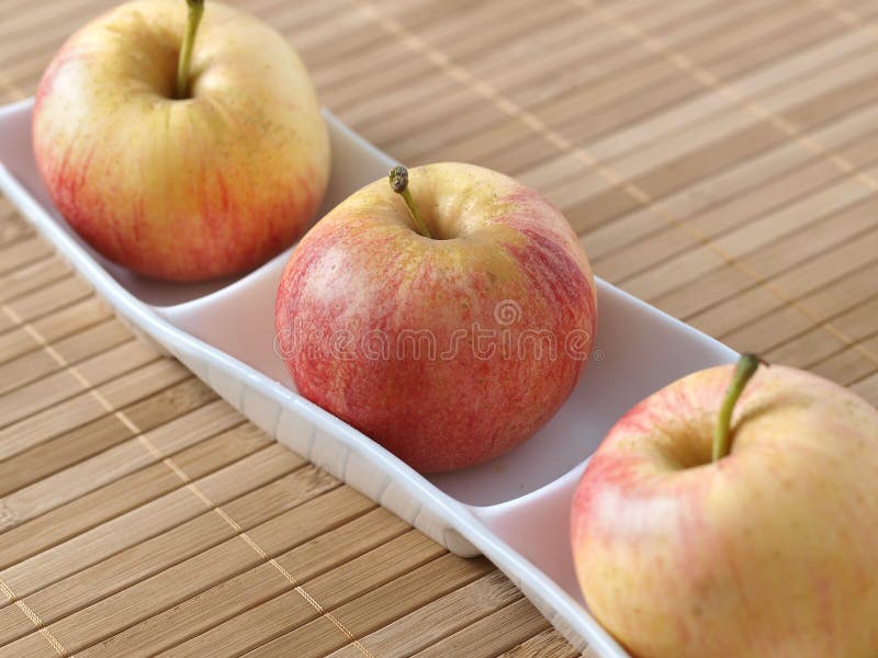 Three apples in a bowl 03 stock photo. Image of still - 27911658