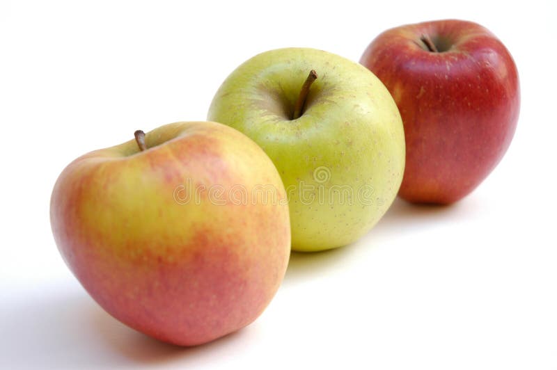 Three apples II stock image. Image of yellow, fresh, apple - 170693
