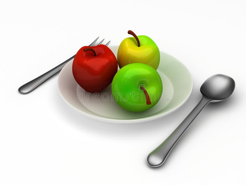 Three apples stock illustration. Illustration of round - 33611445