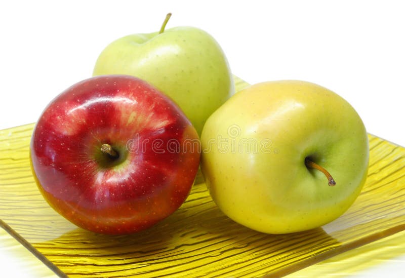 Three apples in a plate stock image. Image of breakfast - 15992475