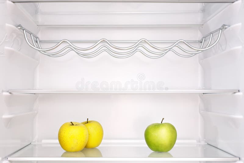 Three Apples in Refrigerator Stock Photo - Image of ripe, empty: 53675690