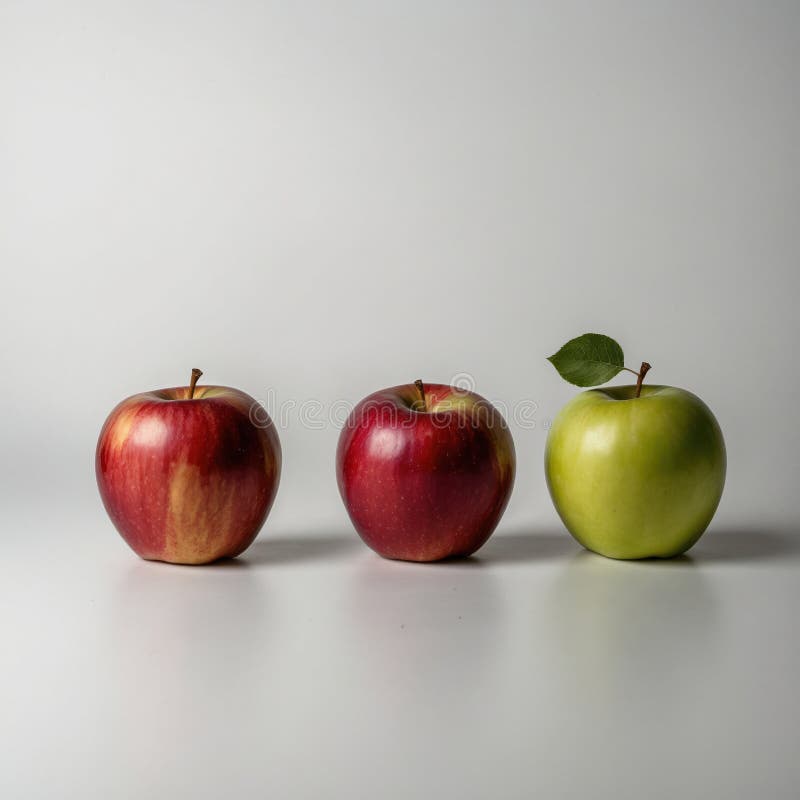 Three Apples in a Row: Two Red, One Green. a Simple, yet Striking Image ...