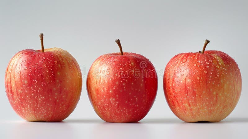 Three Apples with Water Droplets on Them are Shown, AI Stock Photo ...
