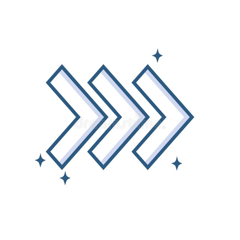 Three Arrow Head Line Style Icon Stock Vector - Illustration of growth ...