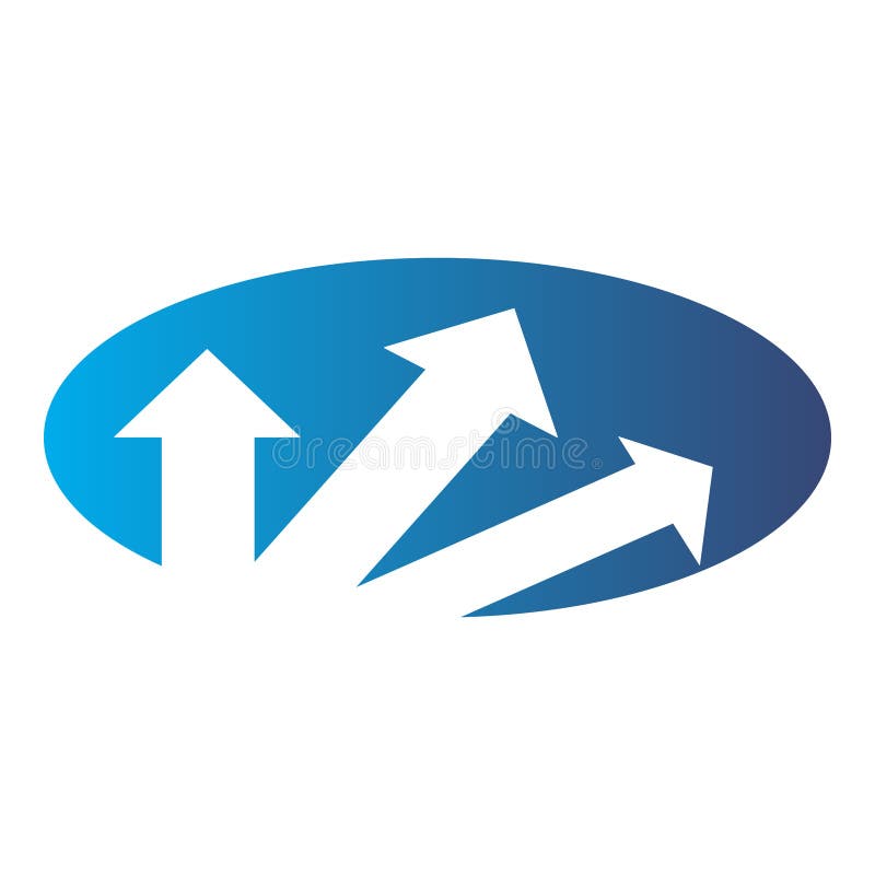 Three arrow logo stock vector. Illustration of elipse - 256938527