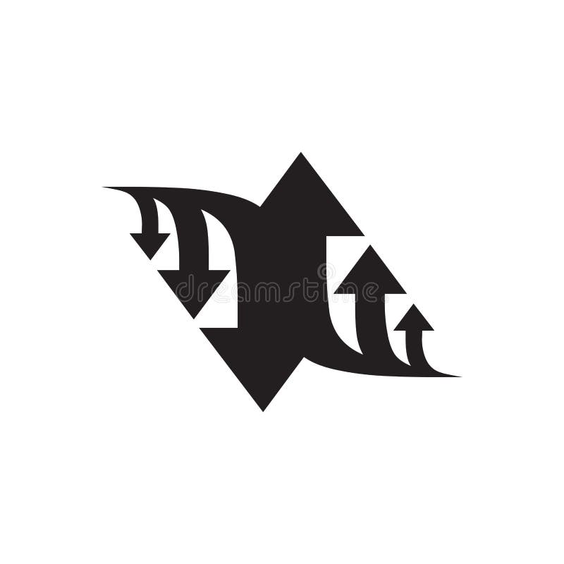 Three Arrow Sign Direction Two Way. Flat Road Direction Black Vector ...