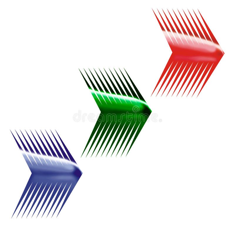 Three arrows stock illustration. Illustration of green - 10428779