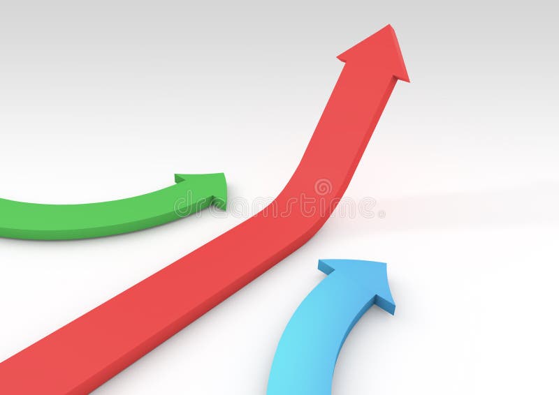 Three arrows stock illustration. Illustration of gradient - 24804203