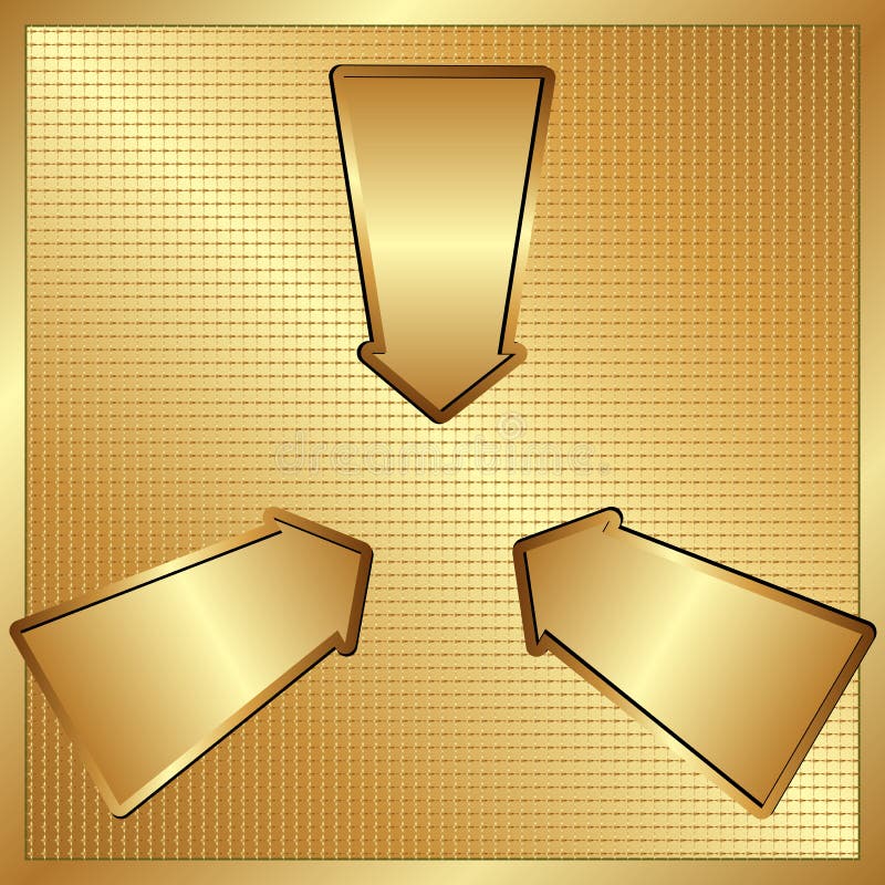 Three arrows stock vector. Illustration of gold, frame - 38450111