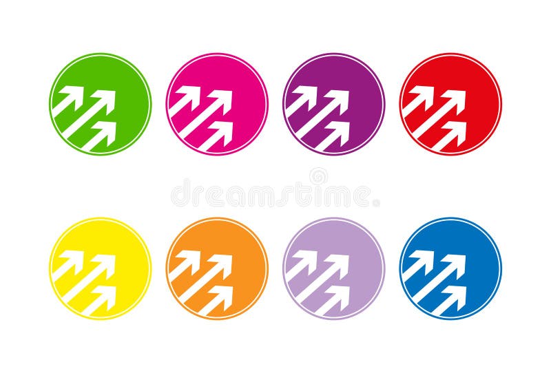 Three Arrows in a Circle. Color Set of Elements Stock Vector ...