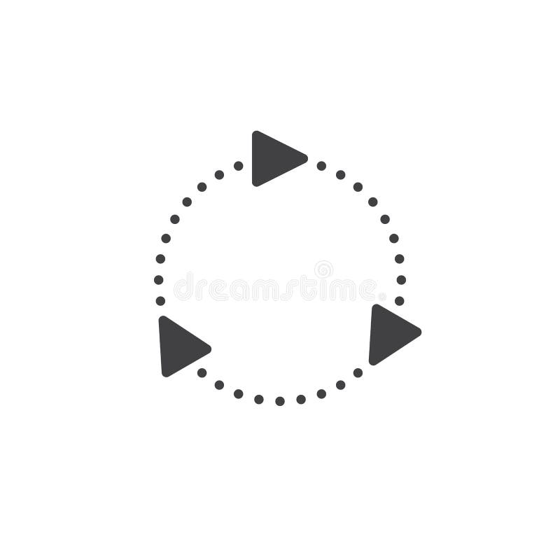 Three Arrows Cycle Vector Icon Stock Vector - Illustration of dotted ...