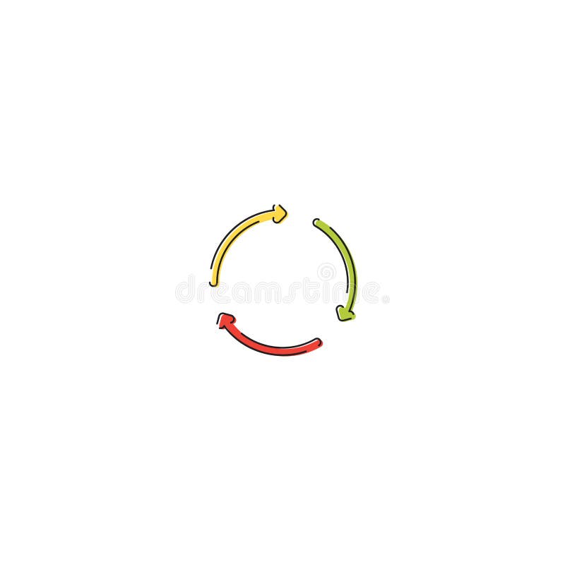 Three Arrows Cycle Vector Icon Symbol Isolated on White Background ...
