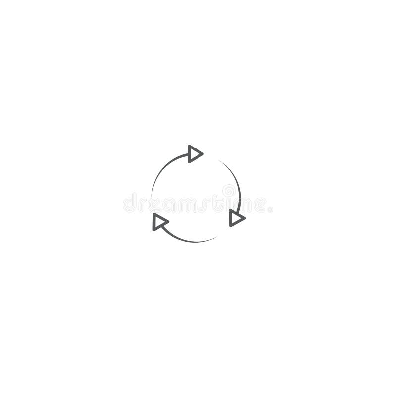 Three Arrows Cycle Vector Icon Symbol Isolated on White Background ...