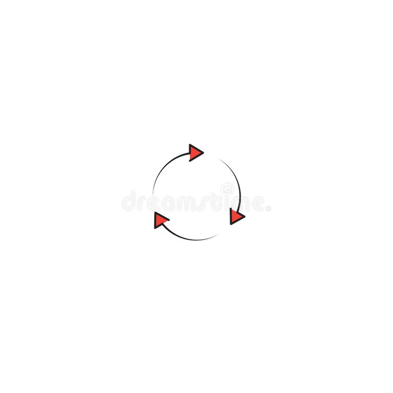 Three Arrows Cycle Vector Icon Symbol Isolated on White Background ...