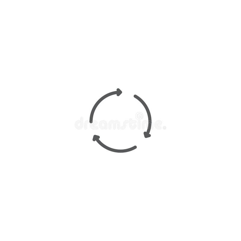 Three Arrows Cycle Vector Icon Symbol Isolated on White Background ...