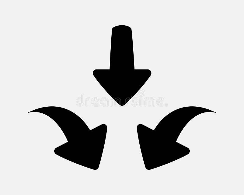 Three Arrows Pointing Down Arrow Point Donwards Flow Pathway Path ...