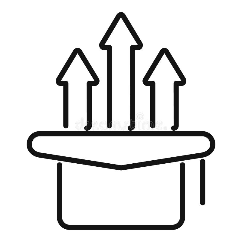 Three Arrows Growing from Graduation Cap Representing Education Growth ...