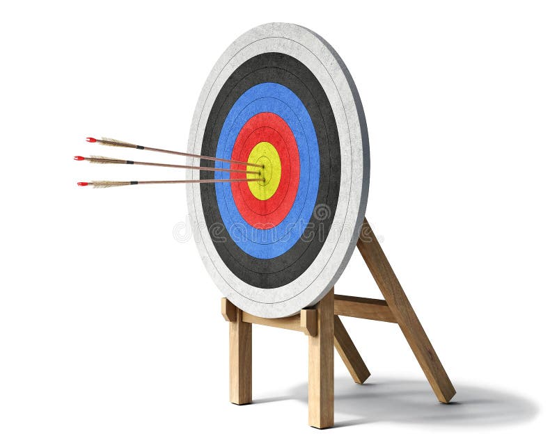 Three Arrows Hit Right the Target, Archery Cncept, Stock Illustration ...