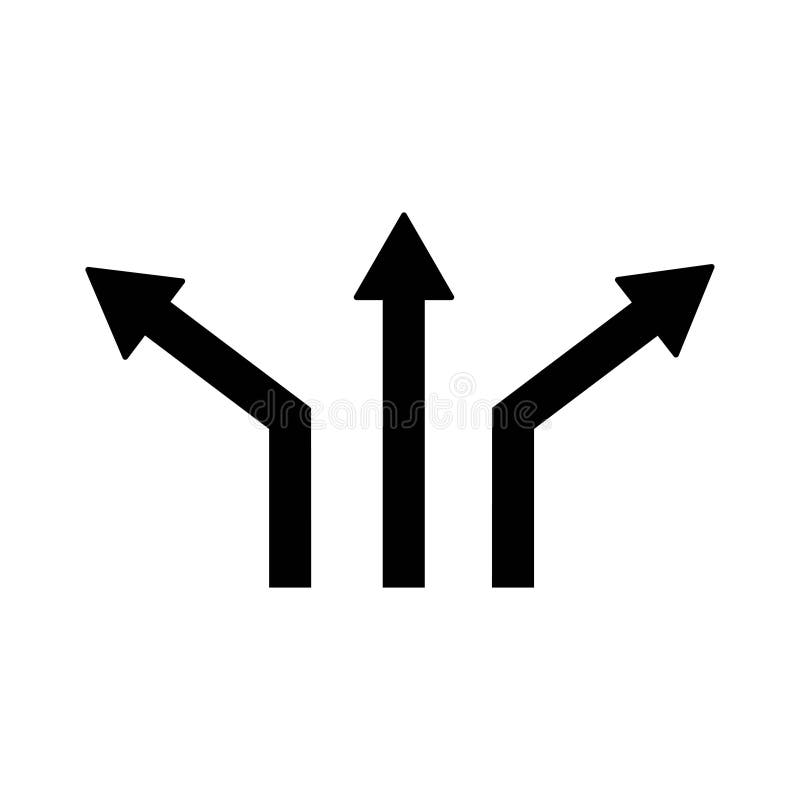 Three Arrows Icon, Black Flat Web Icon Design Vector Illustration ...