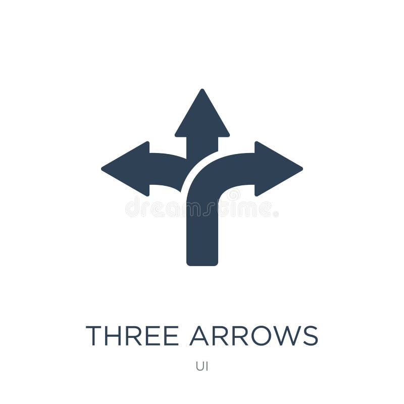 Three Arrows Icon in Trendy Design Style. Three Arrows Icon Isolated on ...