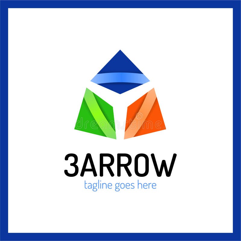 Three Arrows Logo. Color and Shadow Stock Illustration - Illustration ...