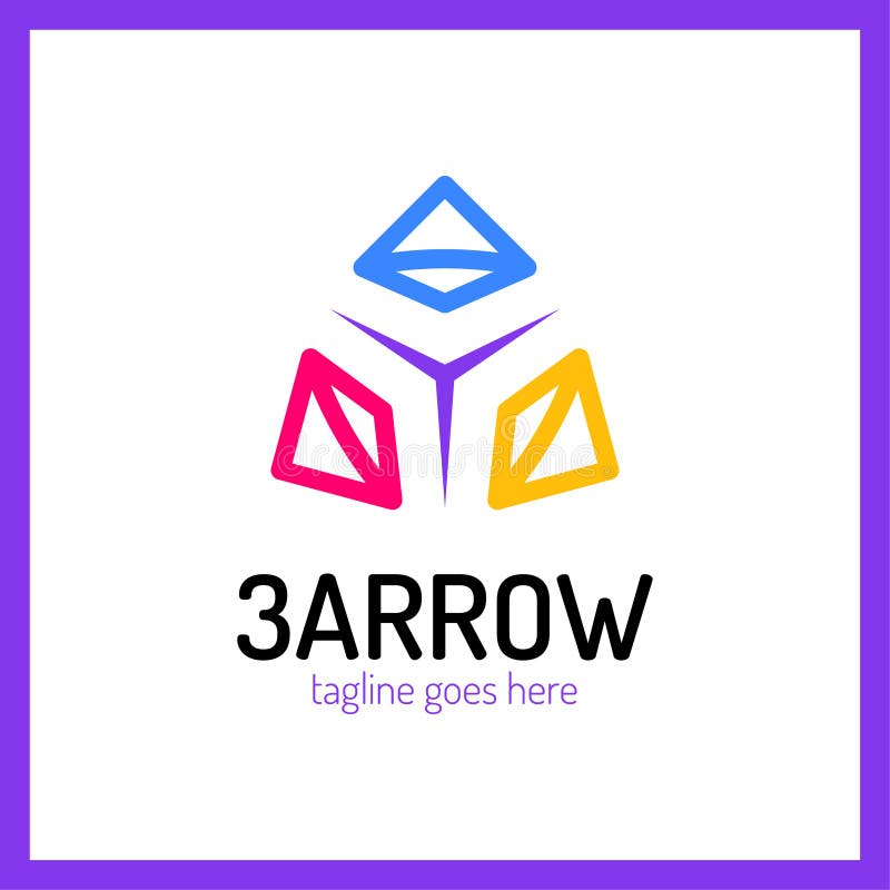 Three Arrows Logo. Color and Shadow Stock Illustration - Illustration ...