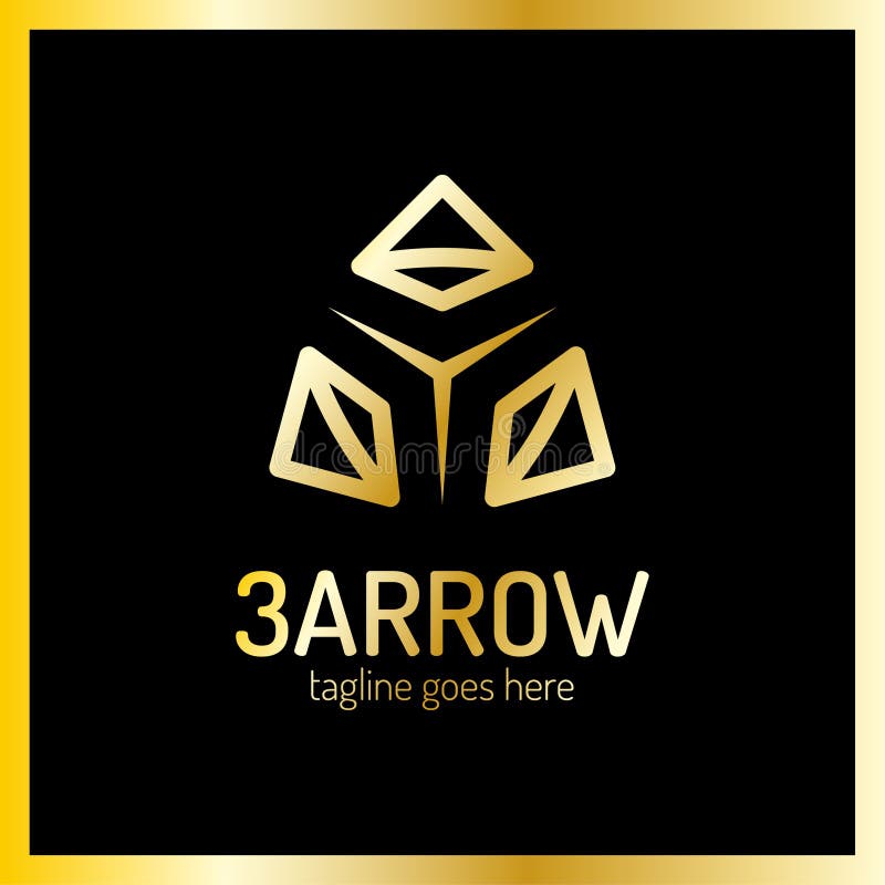 Three Arrows Logo. Color and Shadow Stock Illustration - Illustration ...