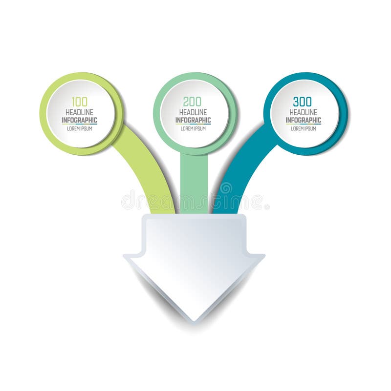 4 Arrows Merging into One Point. Infographics Chart, Scheme Stock ...