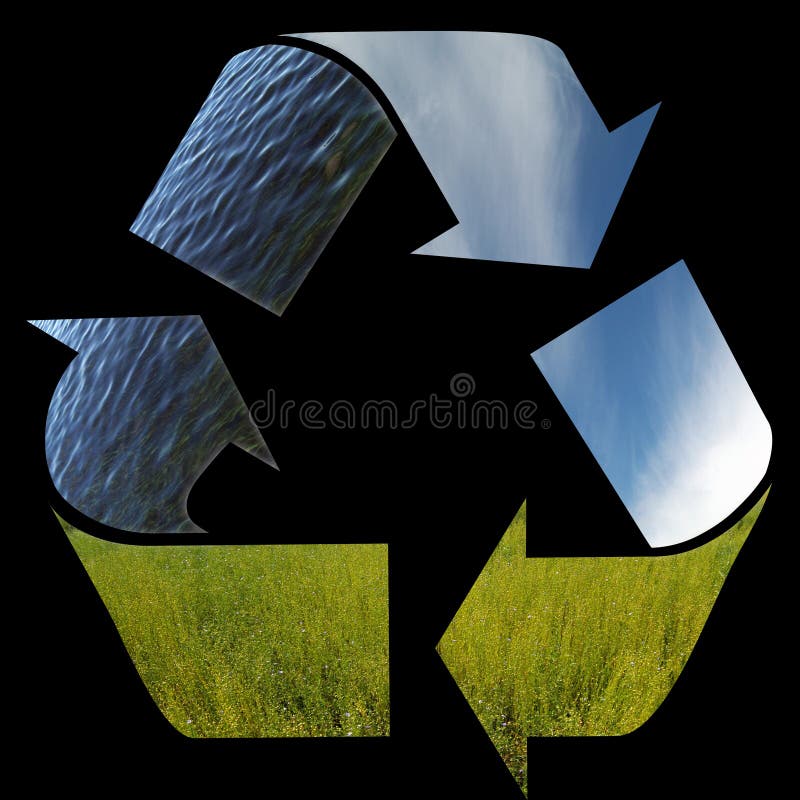 Three Element Recycling Symbol Stock Photo - Image of environment ...