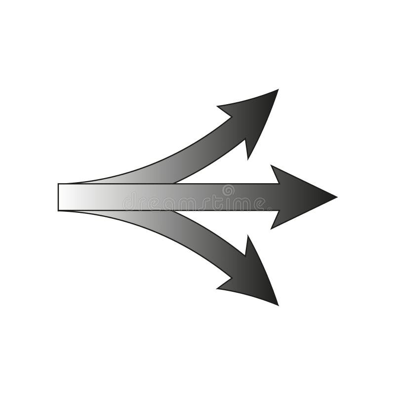 Three Arrows Out One. Teamwork Concept. Vector Illustration Stock ...