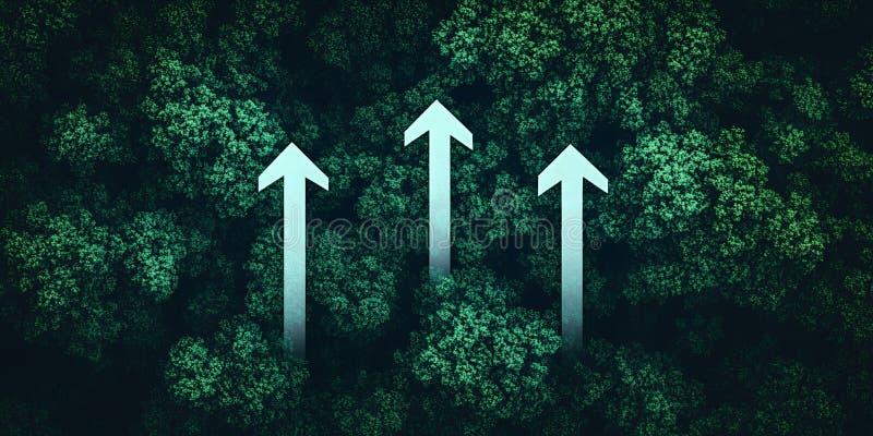 Three Arrows Point Up in Forest Stock Illustration - Illustration of ...