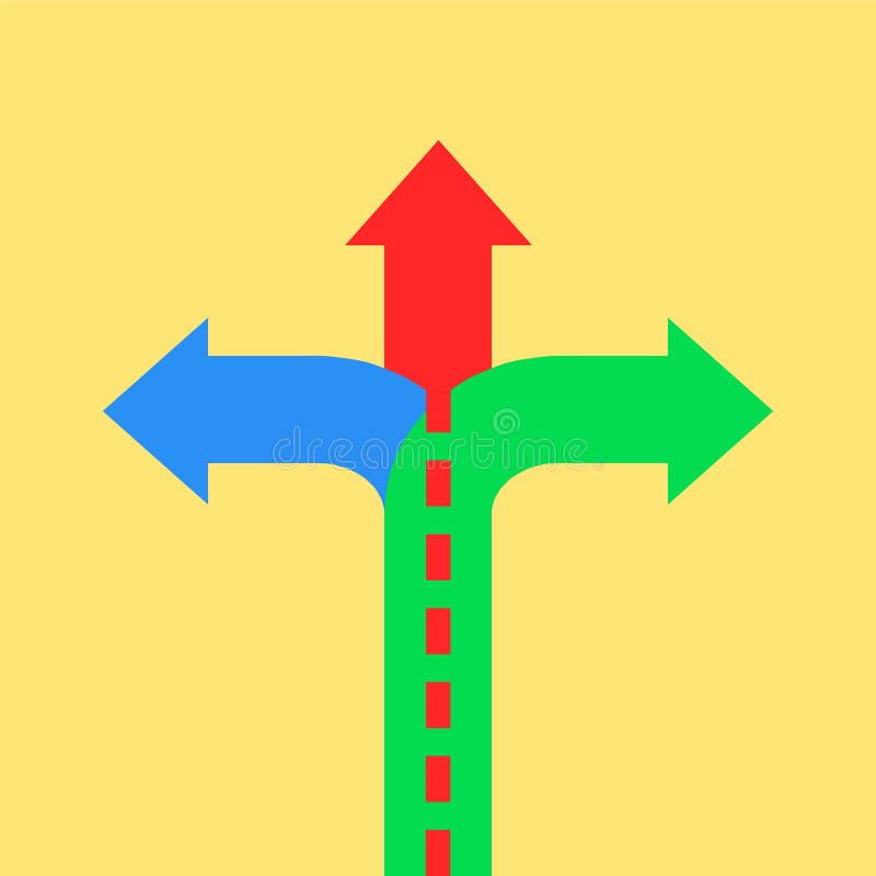 Arrows In Three Directions With Success Stock Illustration ...