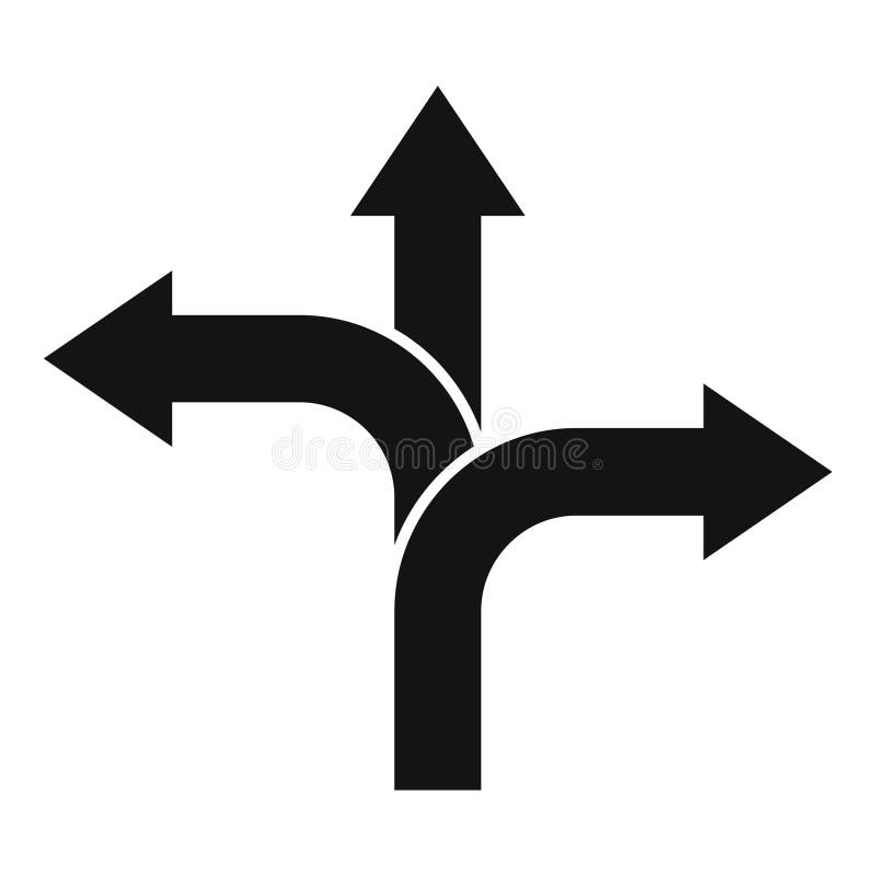 Three Arrows Pointing in Different Directions Making a Decision Stock ...