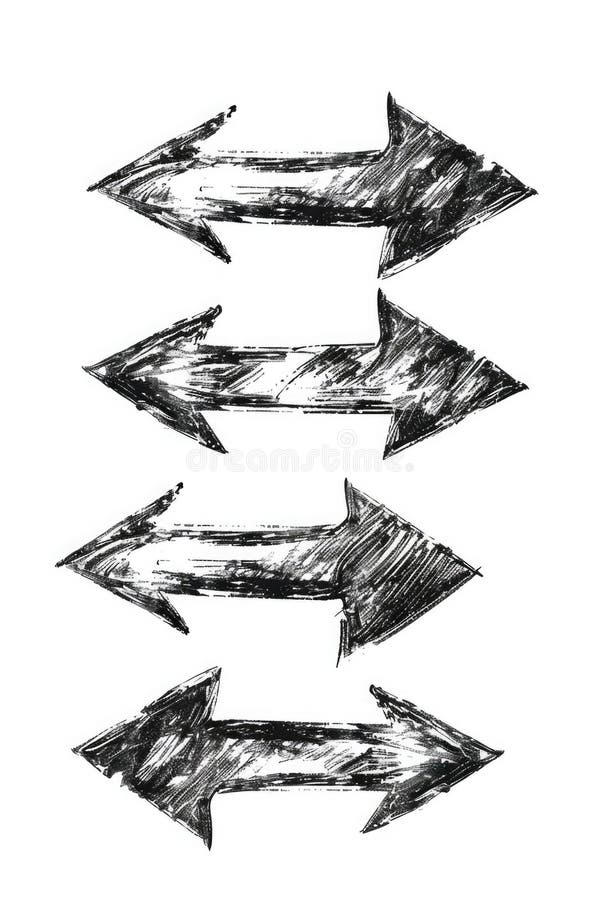 Three Arrows Pointing in Different Ways, Suitable for Navigation and ...