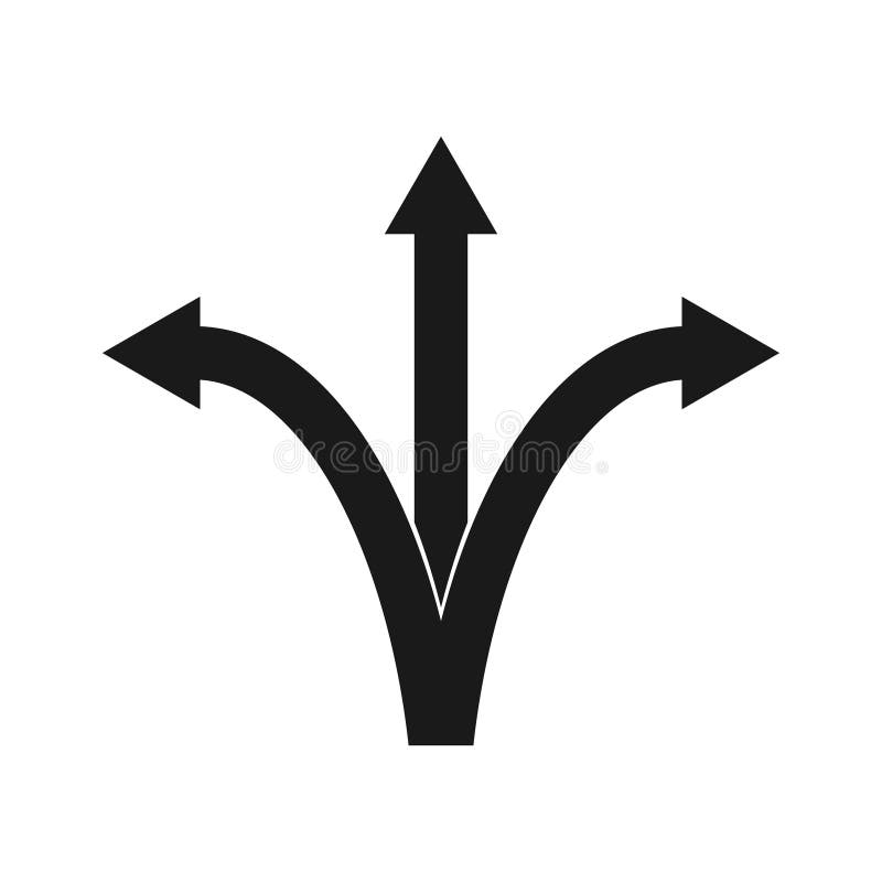 Three arrows pointing stock vector. Illustration of junction - 113530769