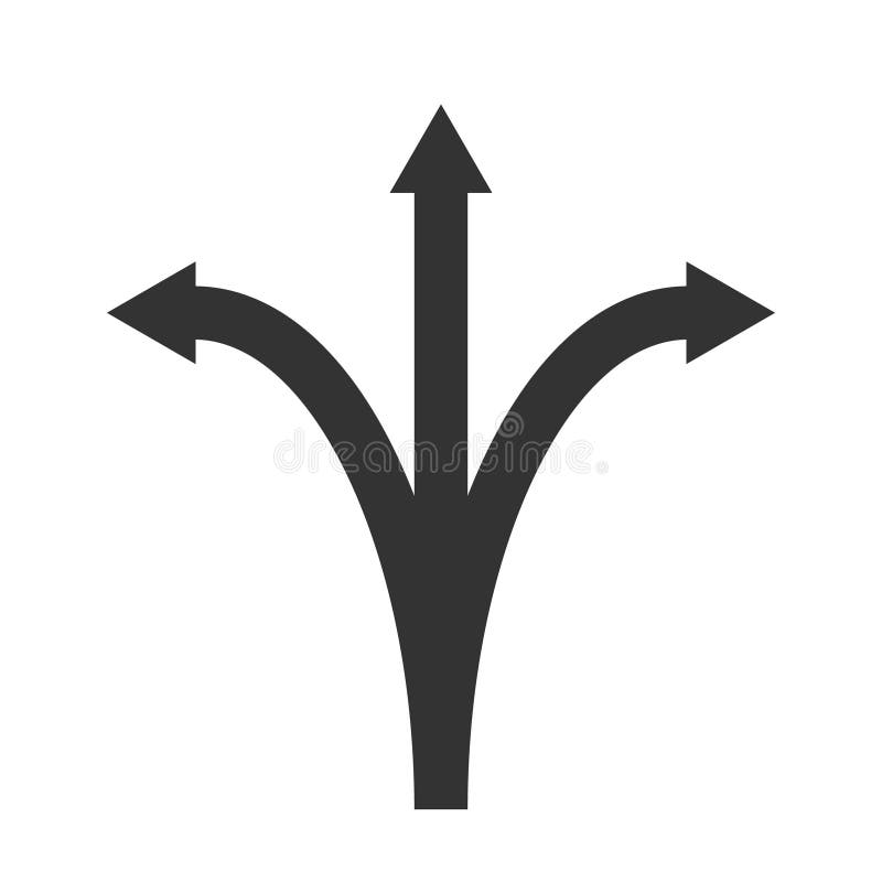 Three arrows pointing stock vector. Illustration of concept - 113530802