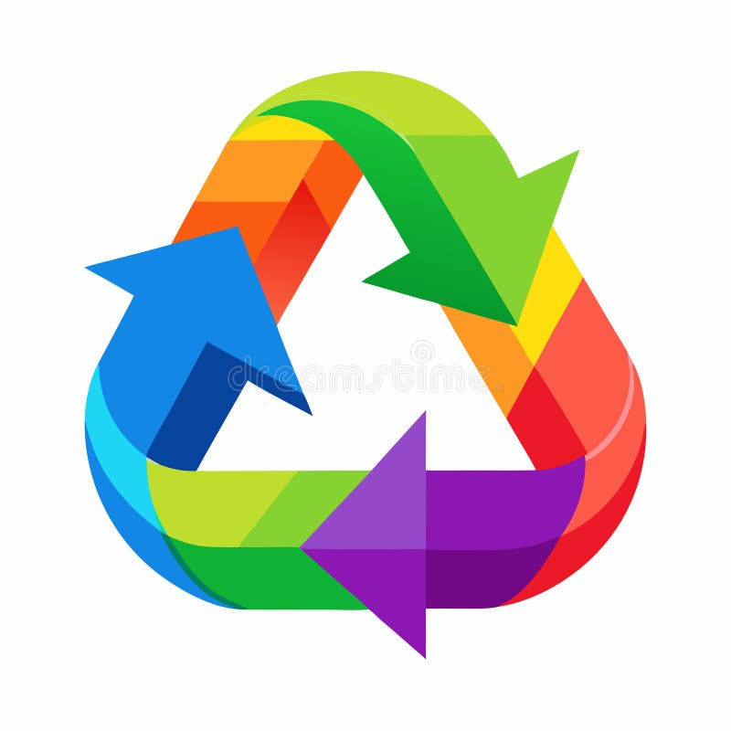 Three Arrows in a Recycling Symbol Flow into Each Other, Each Adorned ...