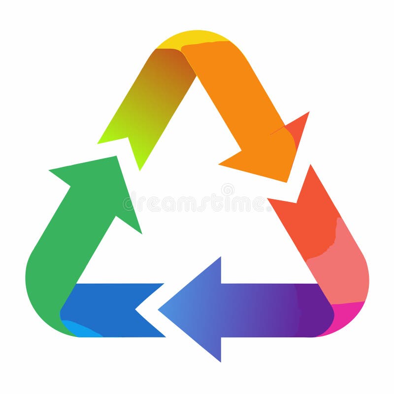 Three Arrows in a Recycling Symbol Flow into Each Other, Each Adorned ...