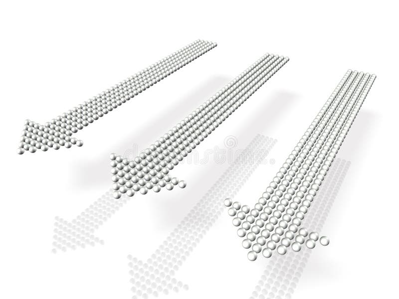 Three Arrows Move Forward while Entangled in a Spiral. Stock ...