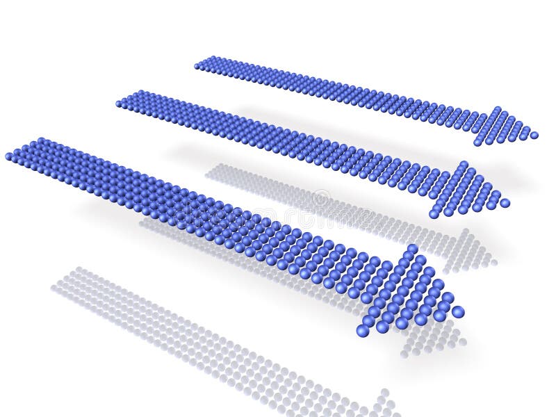 Three Arrows Move Forward while Entangled in a Spiral. Stock ...