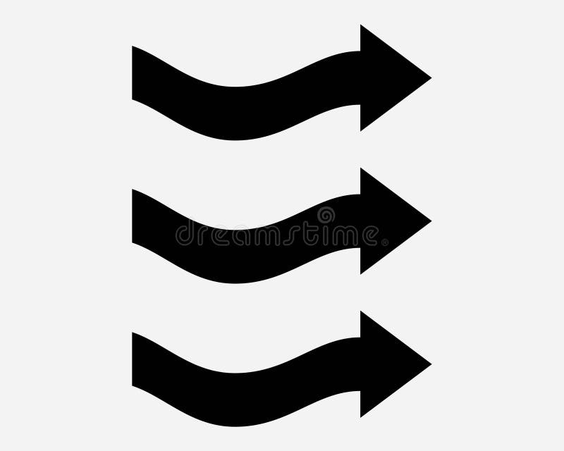 Current Flow Right Arrow Three Point Pointer Flowing Wave Path ...