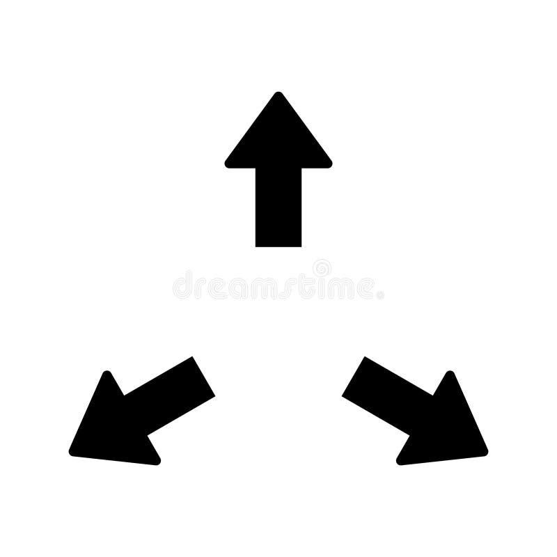 Three Arrows Show Three Different Ways Icon. Stock Vector ...